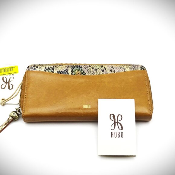 HOBO | Bags | Hobo Max Genuine Natural Color Leather Large Zip Around ...